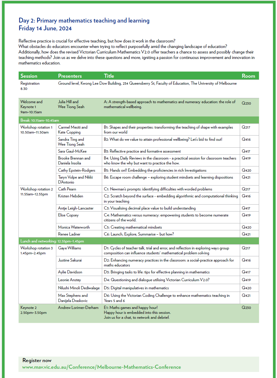 Melbourne Mathematics Conference